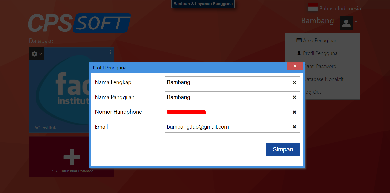 Software Accurate Training : Edit Profile Pengguna