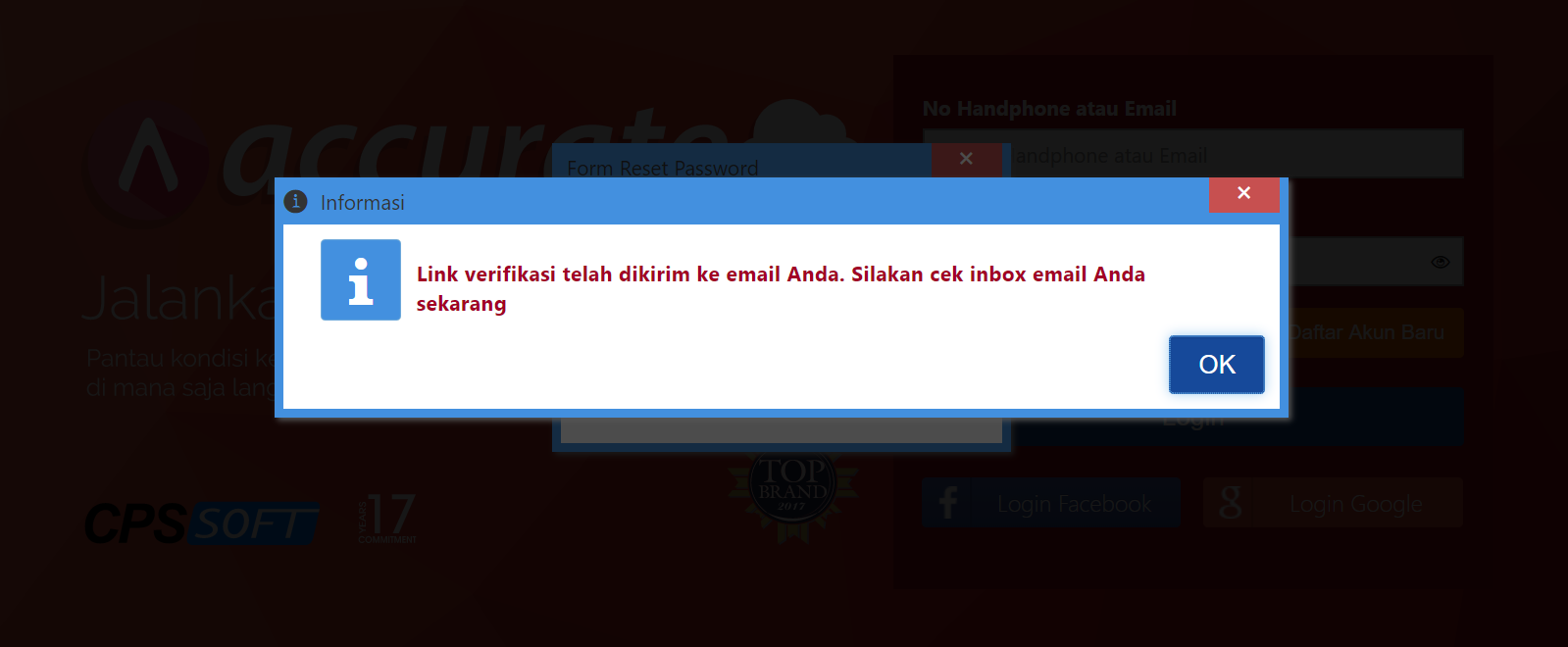 Lupa Password Akun Accurate